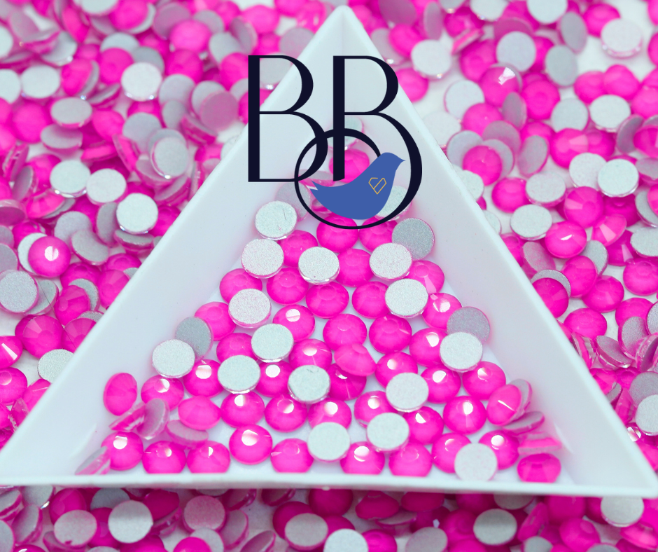 Mocha Bright Pink Rhinestones – The Blinging Bluebird