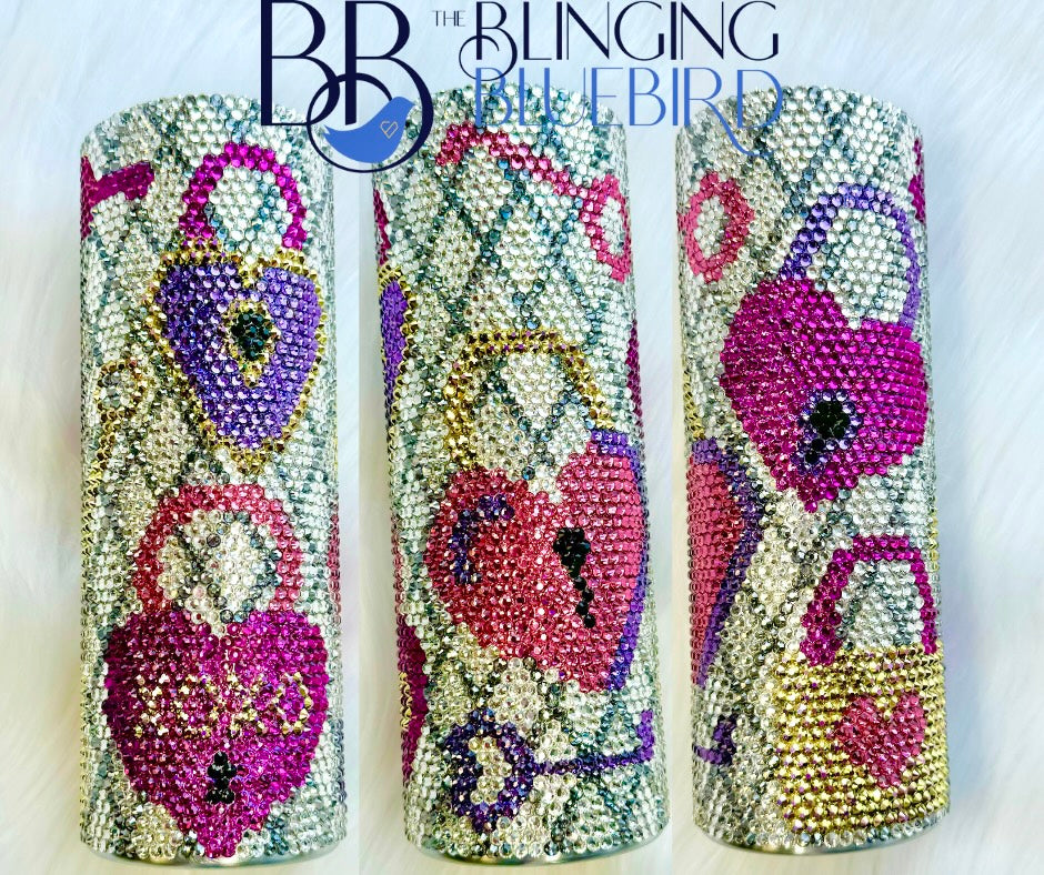 Pont Des Arts Pattern - SS16/20oz Straight Tumbler – The Blinging Bluebird