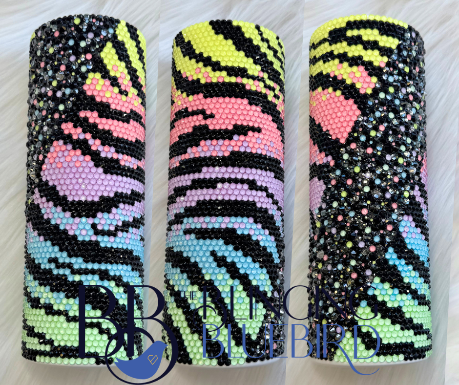Variegated Zebra Pattern - SS16 Honeycomb + Scatter 20oz Straight Tumb ...