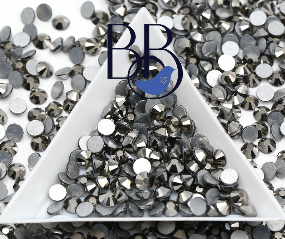 Crystal Hematite/ Chrome Rhinestones – The Blinging Bluebird